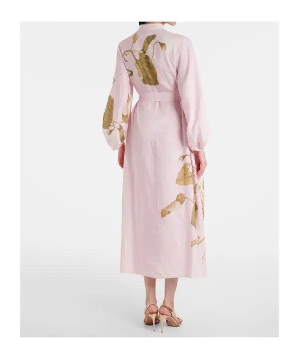 Erdem Printed Linen Midi Dress