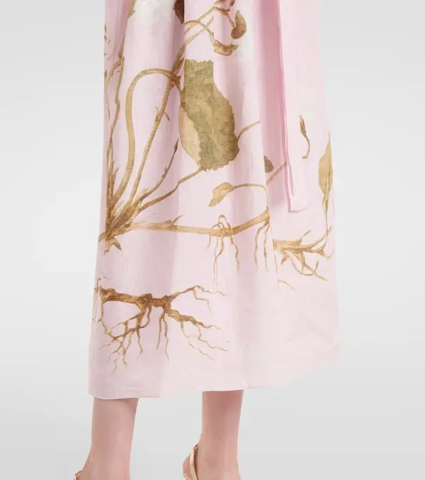 Erdem Printed Linen Midi Dress