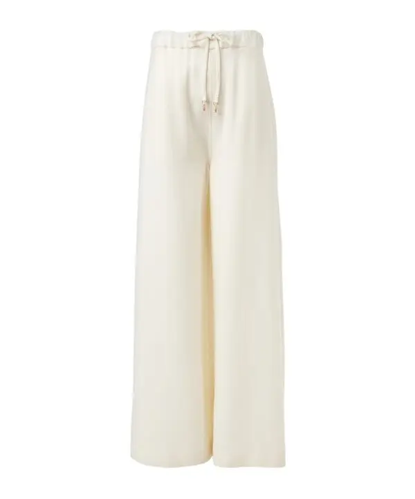 Gabriela Hearst Gelos Wool And Silk Jacquard Palazzo Pants - White