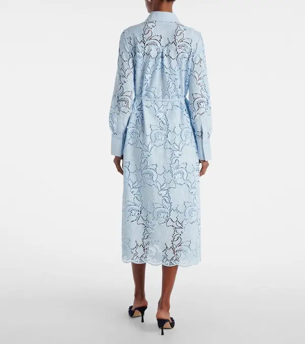 Erdem Laser-cut Cotton Shirt Dress