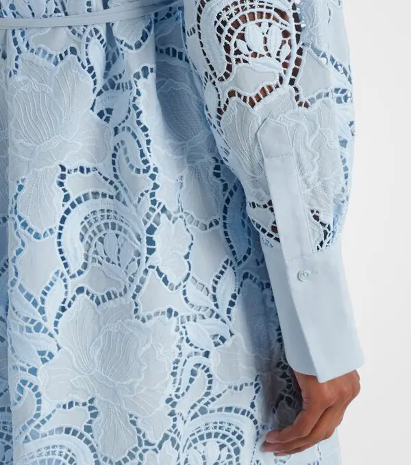 Erdem Laser-cut Cotton Shirt Dress