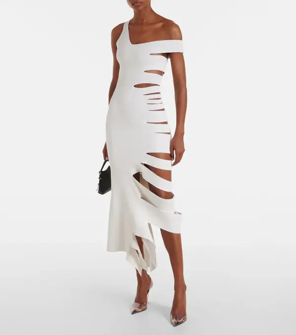 MUGLER One-shoulder Cutout Dress