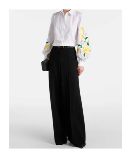 Carolina Herrera Floral Cotton-blend Poplin Shirt