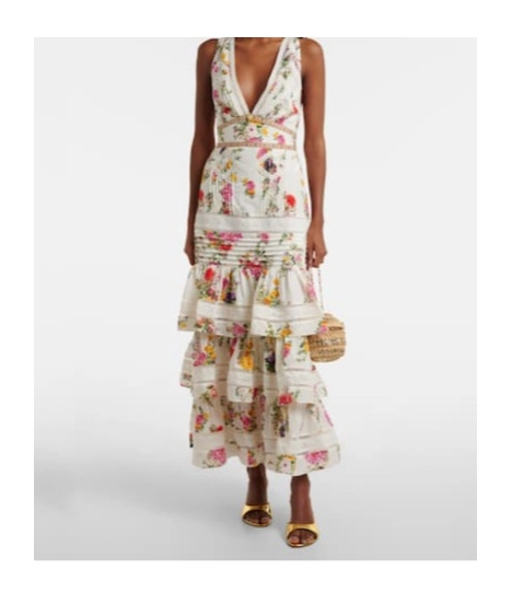 Camilla Floral Tiered Cotton And Silk Maxi Dress