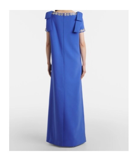 Carolina Herrera Embroidered Bow-detail Crêpe Gown