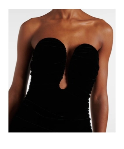 Carolina Herrera Ruched Velvet Bustier Gown