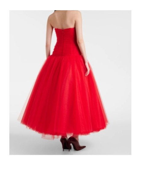 Carolina Herrera Embellished Strapless Tulle Gown