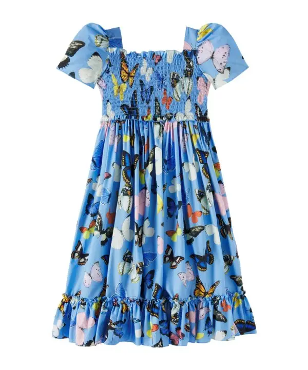 Dolce & Gabbana Printed Shirred Cotton Poplin Dress