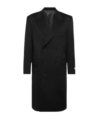 Canali Wool And Cashmere Overcoat - Black