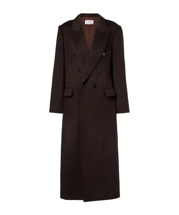Victoria Beckham Double-breasted Wool And Cashmere Coat - Brown