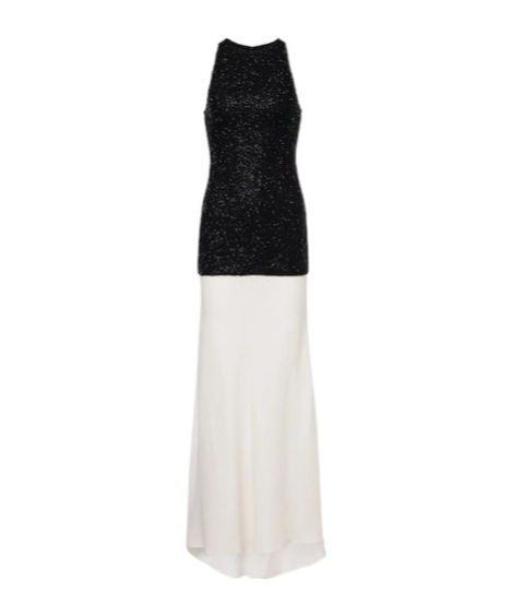 Staud Gabrielle Beaded Crêpe Gown - White