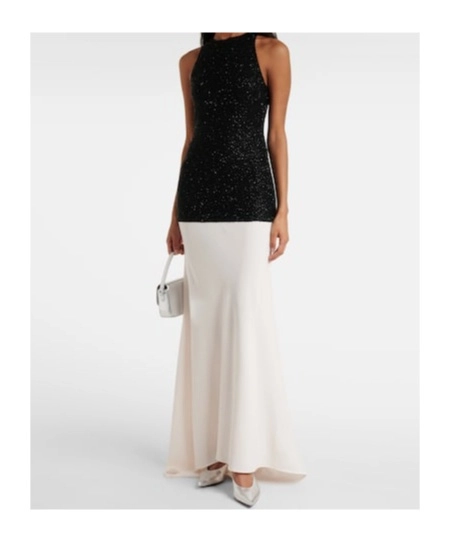 Staud Gabrielle Beaded Crêpe Gown