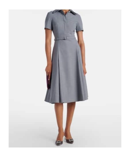 EMILIA WICKSTEAD Iwona Belted Midi Dress - Gray