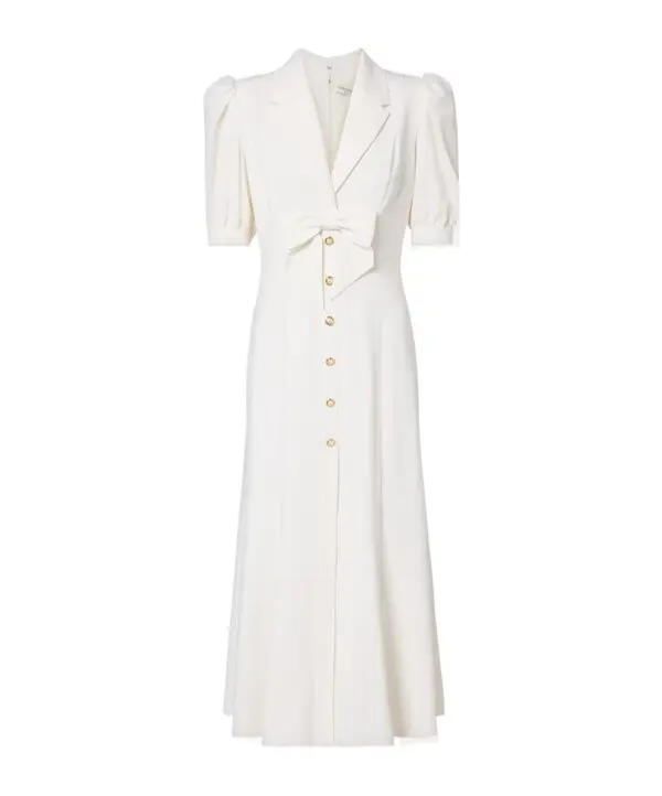 Alessandra Rich Wool-blend Crepe Midi Dress