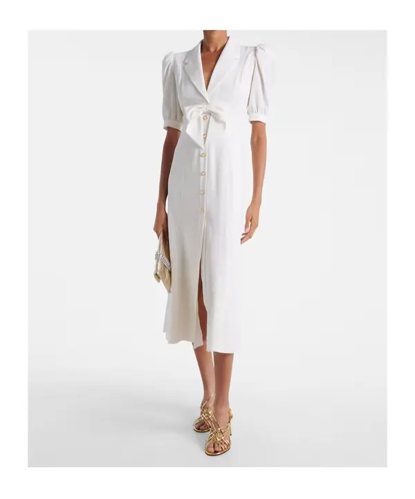 Alessandra Rich Wool-blend Crepe Midi Dress