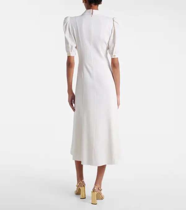 Alessandra Rich Wool-blend Crepe Midi Dress