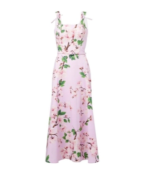 Oscar De La Renta Floral Cotton-blend Midi Dress - Pink