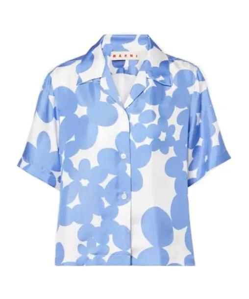 Marni Floral Silk Shirt - Blue