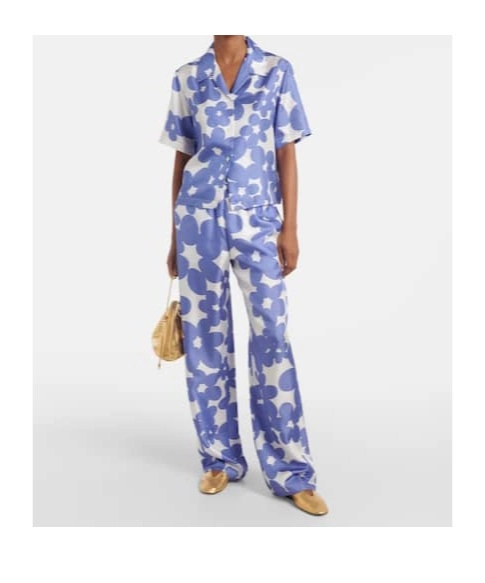 Marni Floral Silk Short-sleeved Shirt - Blue