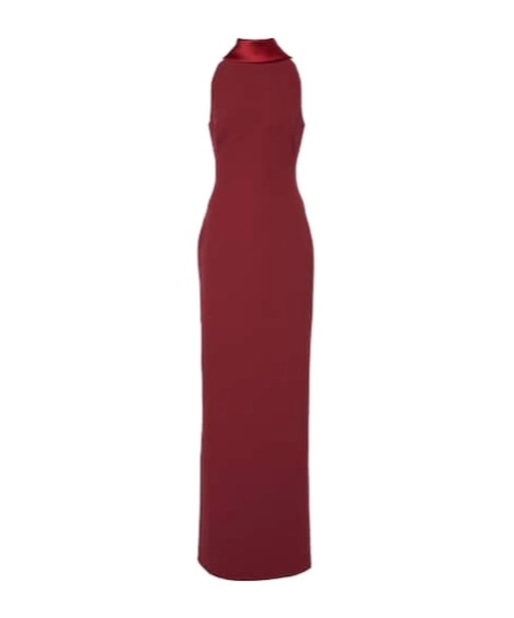 SAFIYAA LONDON Satin Trim Crepe Dress