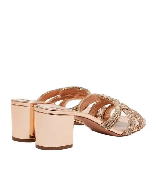 AQUAZZURA Felix Embellished Leather Sandals