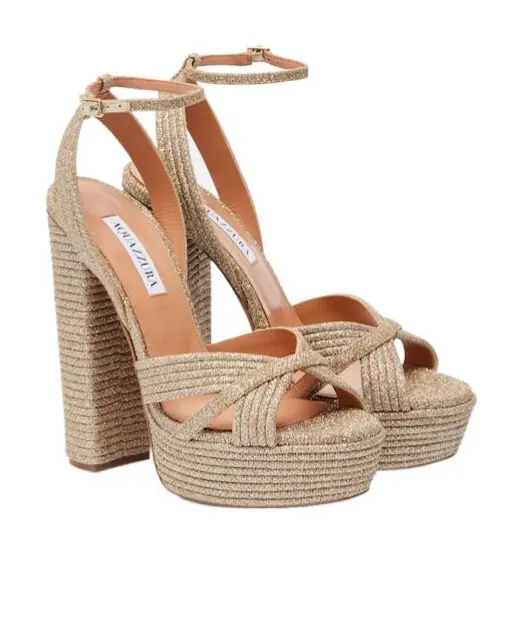 AQUAZZURA Sundance Plateau 140 Platform Sandals - Nude