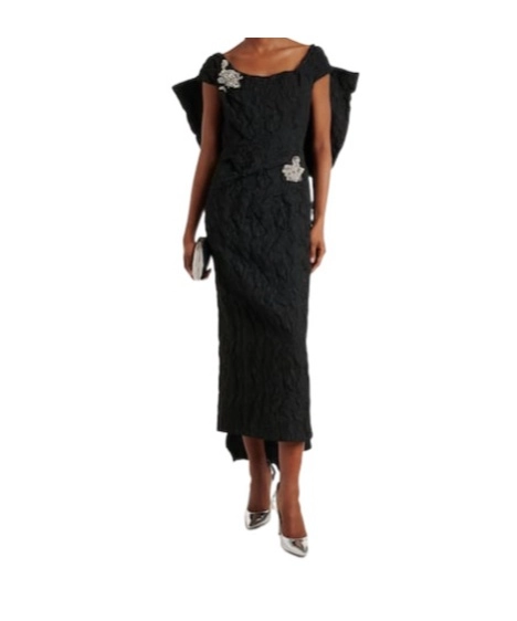 Erdem Embroidered Jacquard Gown