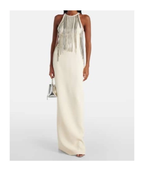 David Koma Chain-trimmed Crepe Gown