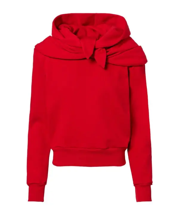 Magda Butrym Scarf-detail Cotton-blend Hoodie