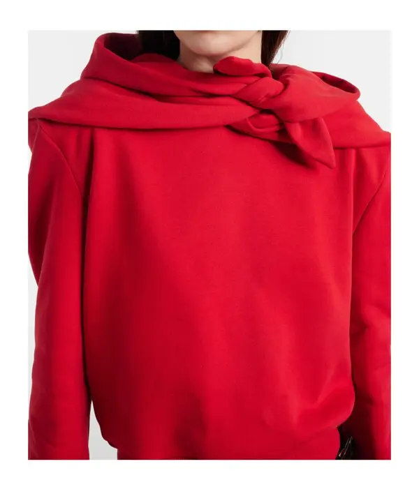 Magda Butrym Scarf-detail Cotton-blend Hoodie