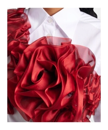 Comme Des Garçons Ruffled Floral Top