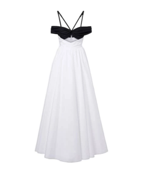 Giambattista Valli Cutout Ruched Off-shoulder Cotton Gown - White