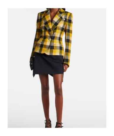 VIVIENNE WESTWOOD Georgia Checked Virgin Wool Blazer