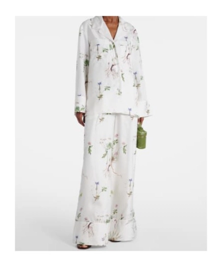 Erdem Floral Printed Silk Shirt