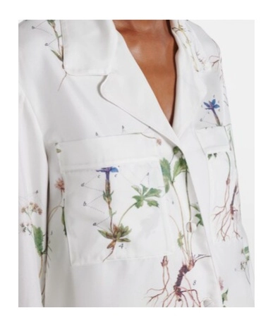 Erdem Floral Printed Silk Shirt