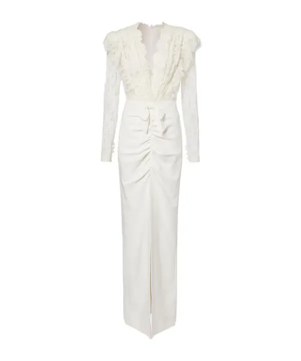 Alessandra Rich Lace Gown - White