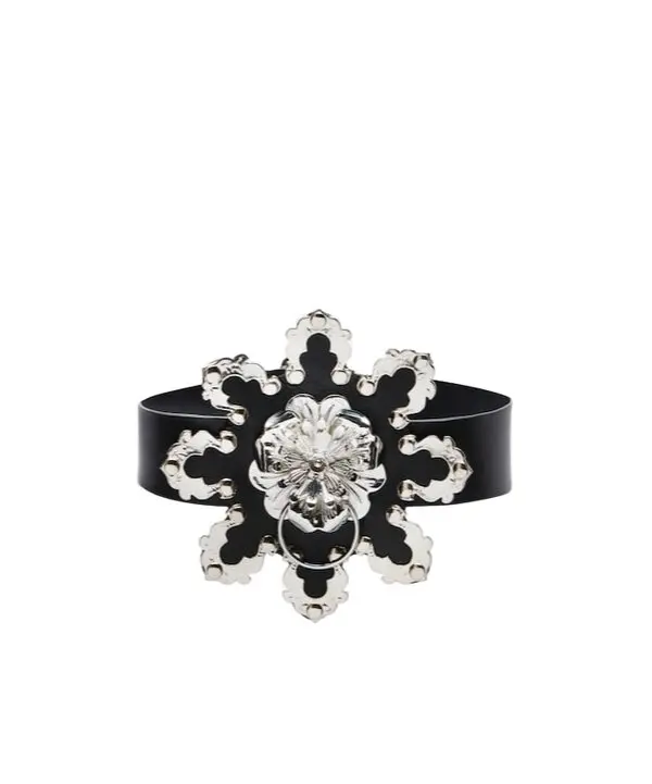 Blumarine Floral Pattern Leather Belt