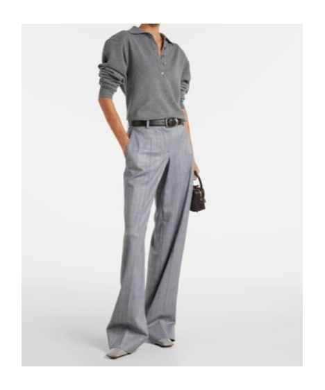 Stella McCartney Striped Wool Wide-leg Trousers