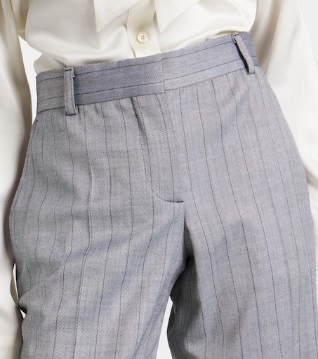 Stella McCartney Striped Wool Wide-leg Trousers