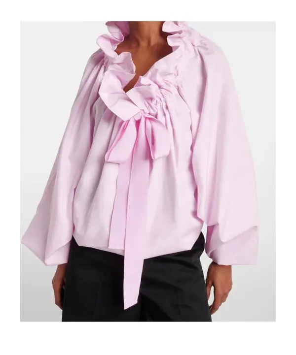PATOU Iconic Bow-detailed Ruffled Blouse