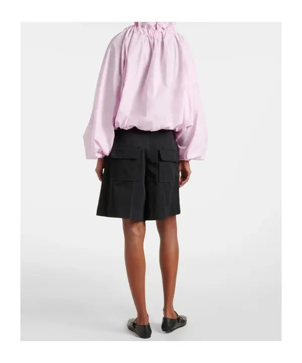 PATOU Iconic Bow-detailed Ruffled Blouse