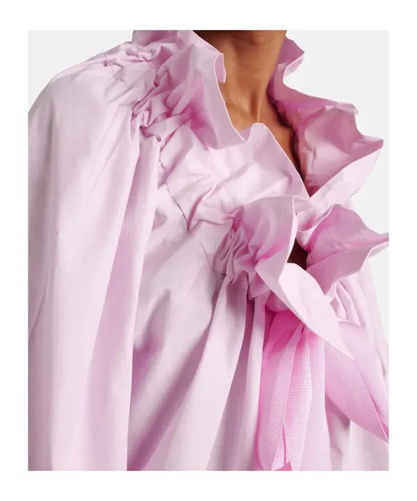 PATOU Iconic Bow-detailed Ruffled Blouse