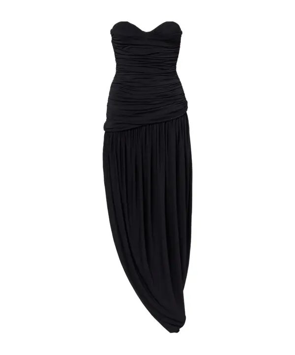 Magda Butrym Ruched Asymmetric Draped Midi Dress