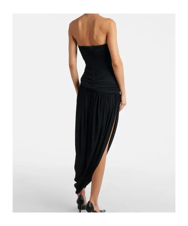 Magda Butrym Ruched Asymmetric Draped Midi Dress