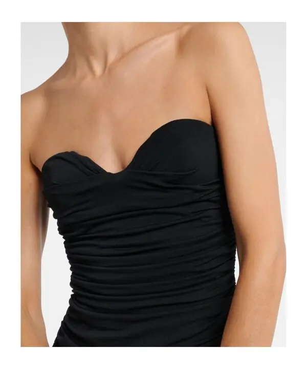 Magda Butrym Ruched Asymmetric Draped Midi Dress