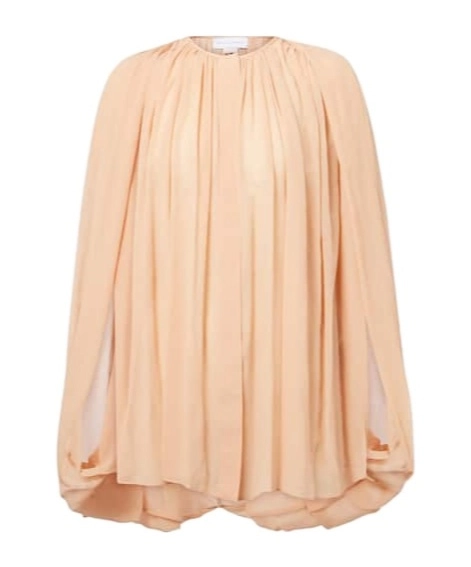 Stella McCartney Draped Silk Chiffon Blouse - Nude