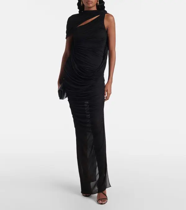 MUGLER Draped Back Knit Dress