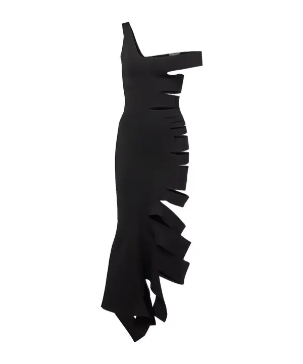 MUGLER Open-back One-shoulder Dress