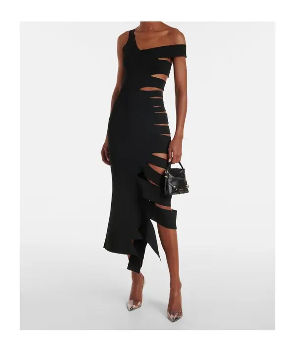 MUGLER Open-back One-shoulder Dress