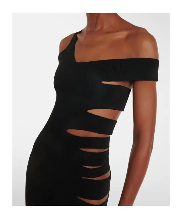 MUGLER Open-back One-shoulder Dress